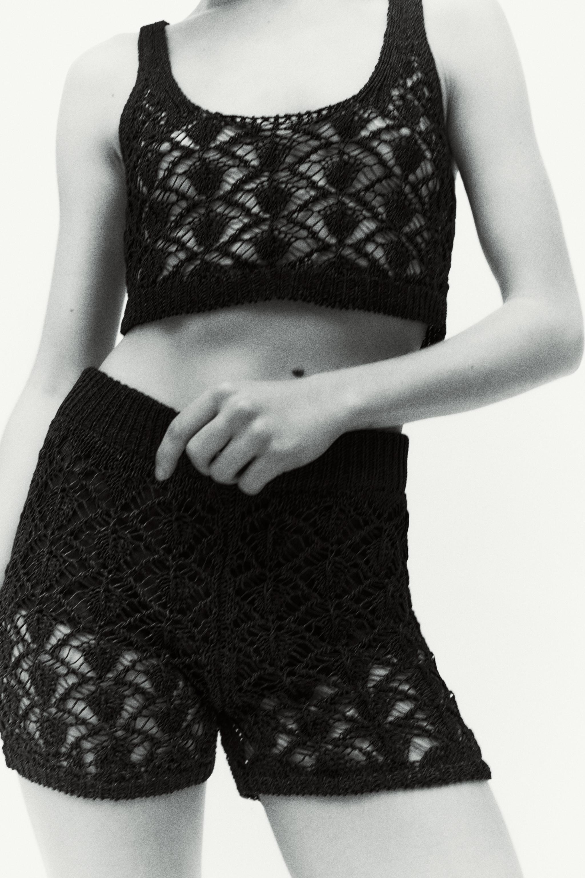 Zara OPENWORK KNIT SHORTS | Mall of America®
