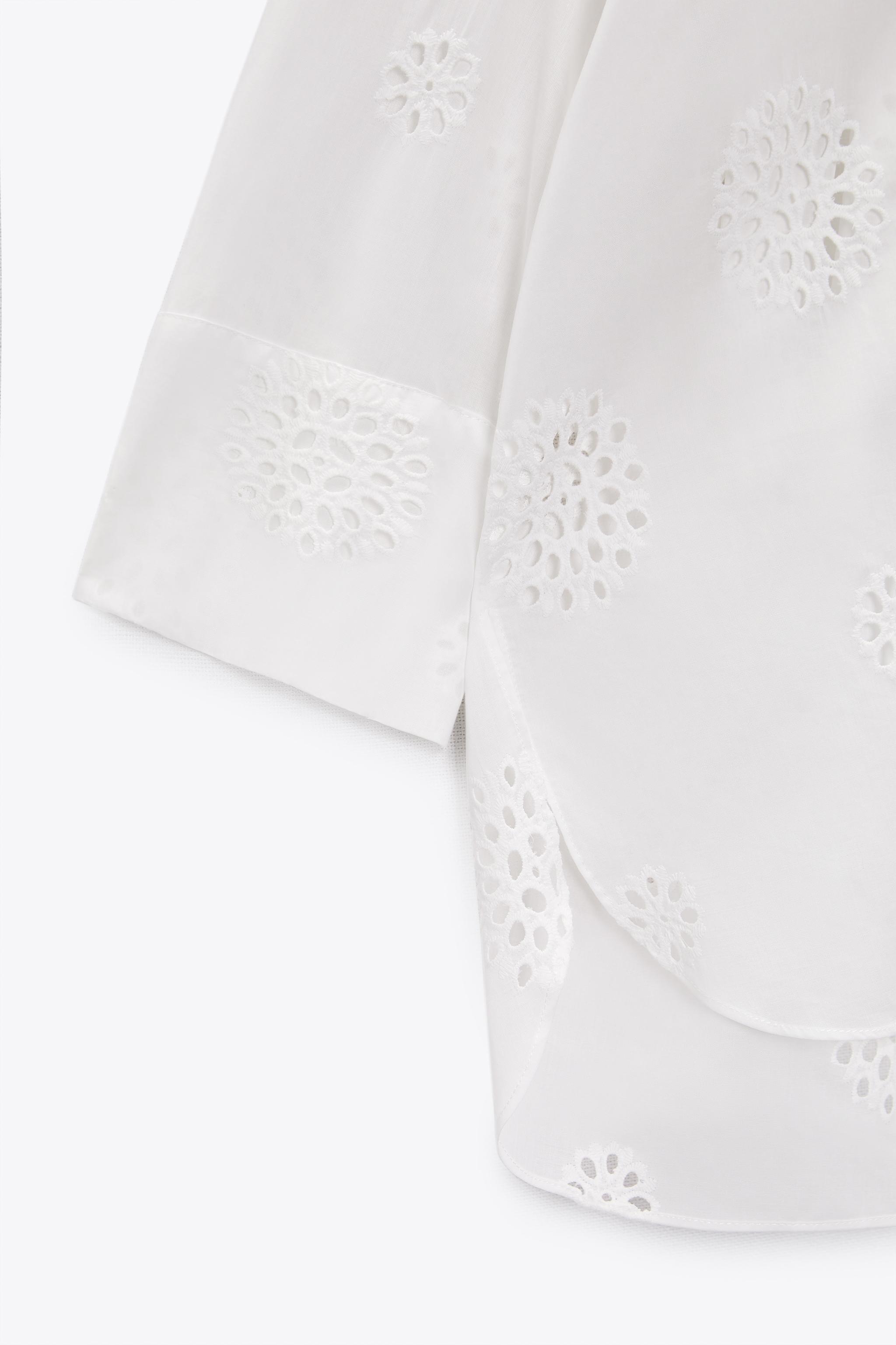 Zara OPENWORK EMBROIDERY SHIRT | Mall of America®