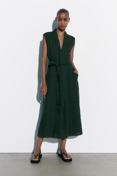 Zara Belted Green Dress Iskra Lawrence Showed Us Exactly How To Style A ...