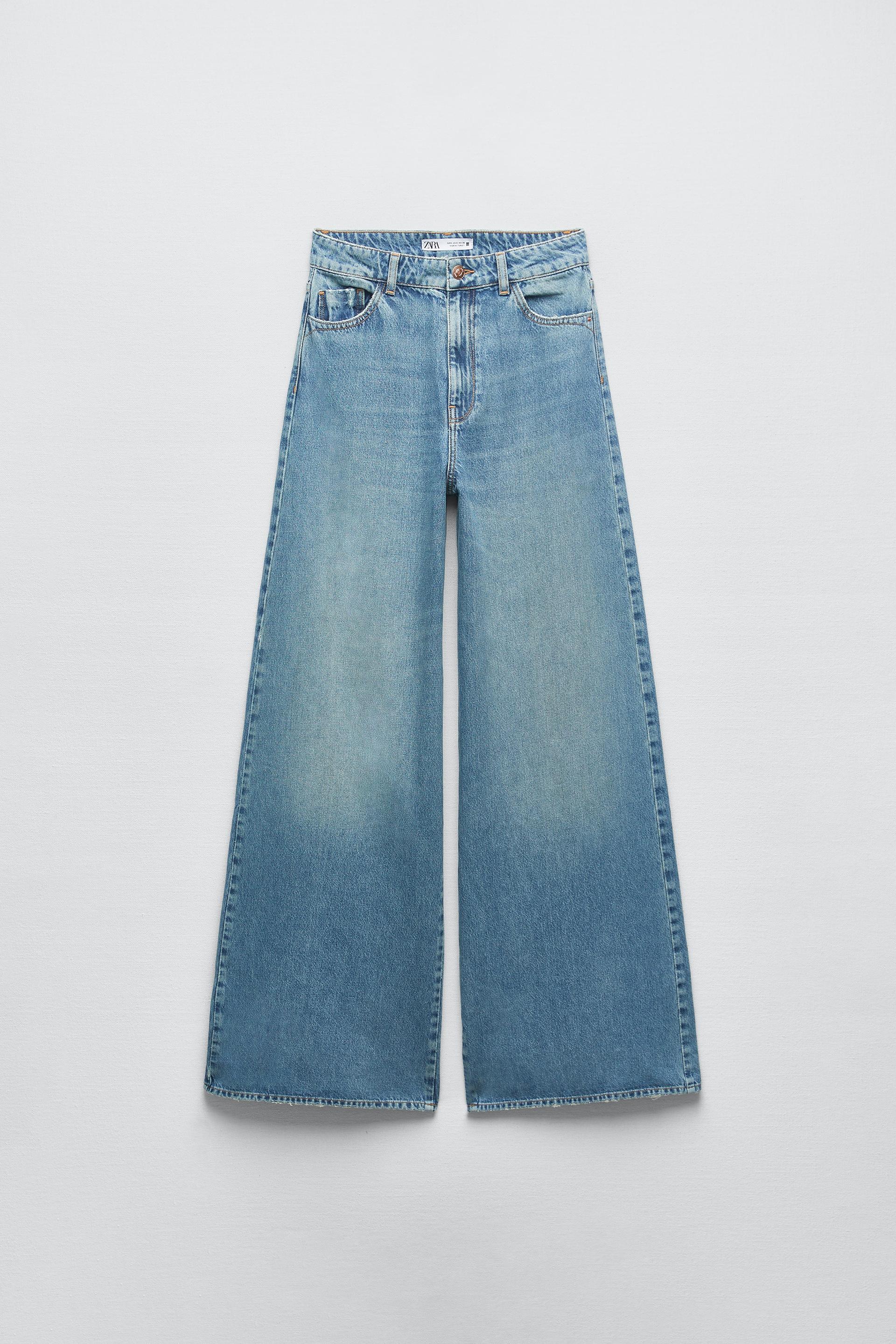 Z1975 MID-RISE PALAZZO JEANS Mid-blue ZARA India | atelier-yuwa.ciao.jp