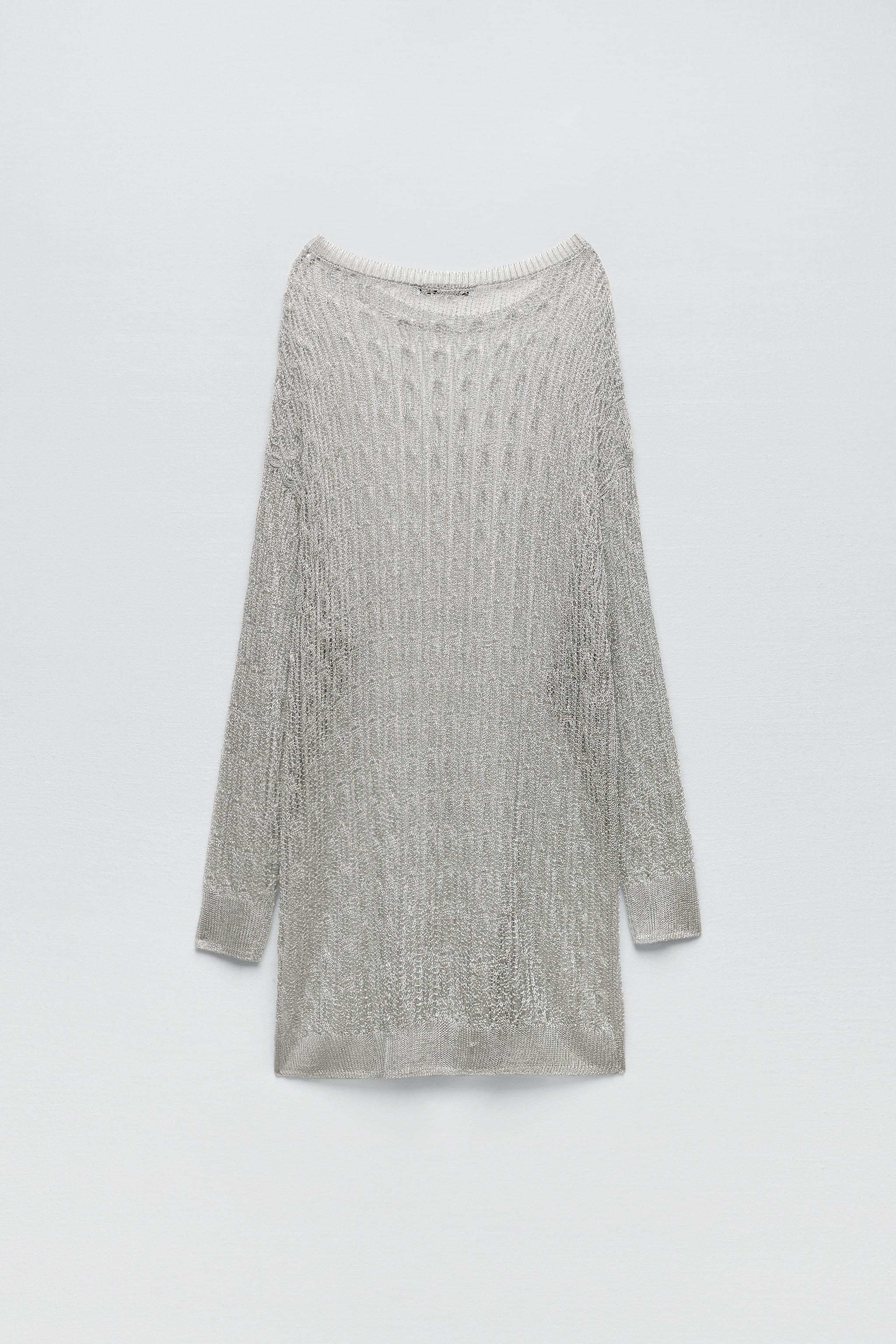 Zara METALLIC THREAD OPENWORK SWEATER | Mall of America®
