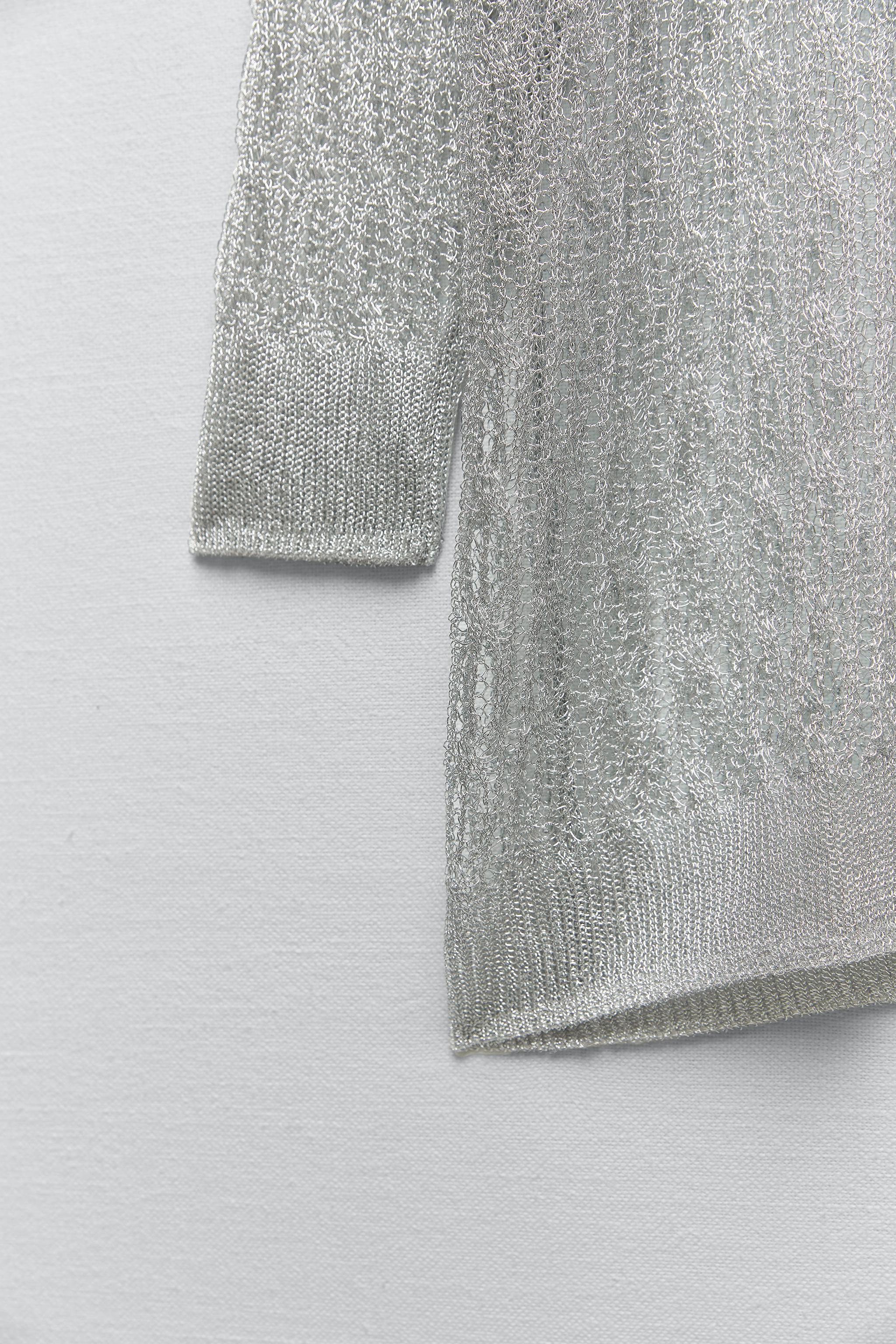 Zara METALLIC THREAD OPENWORK SWEATER | Mall of America®