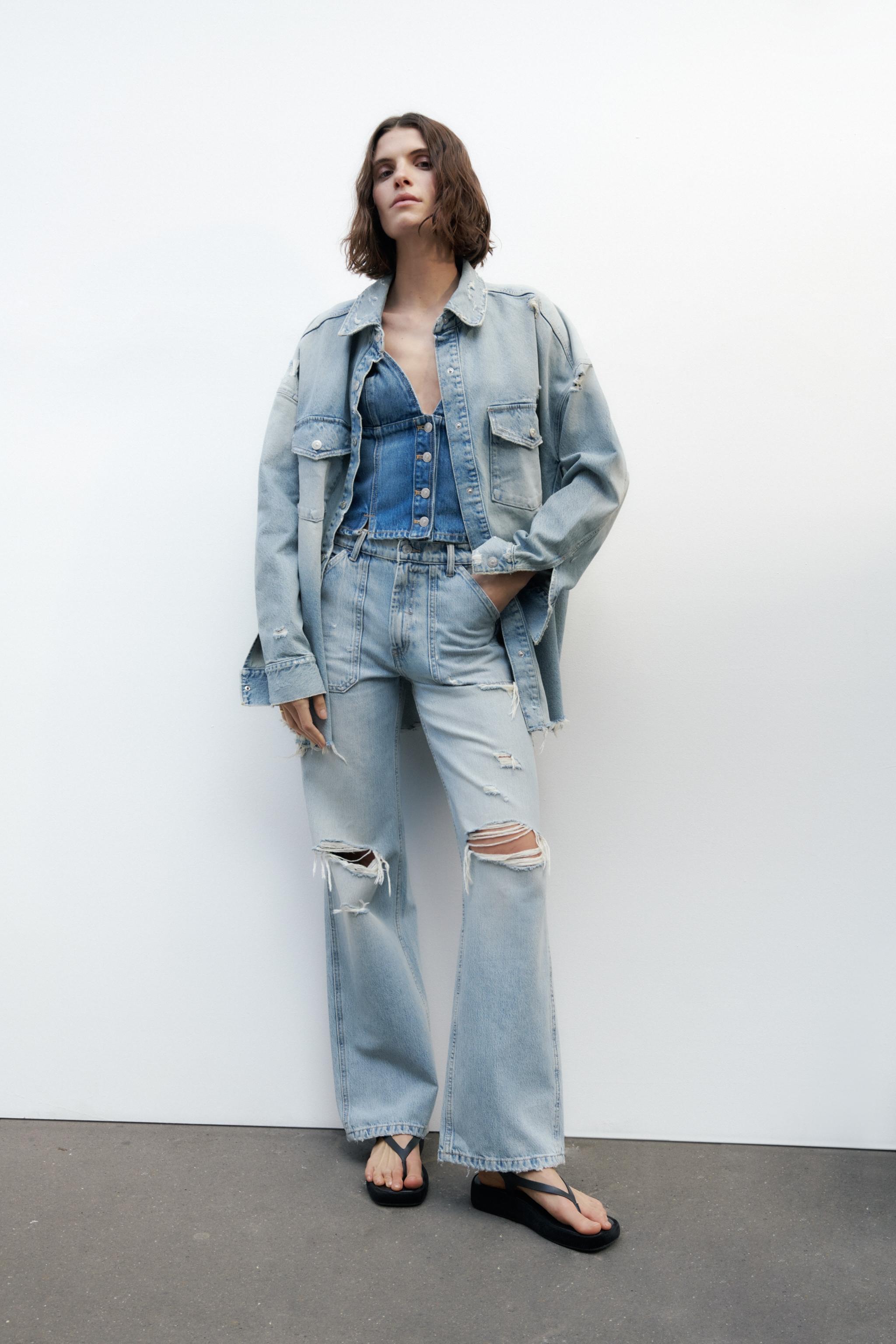 Zara TRF MID-RISE WIDE LEG BAGGY JEANS | Mall of America®