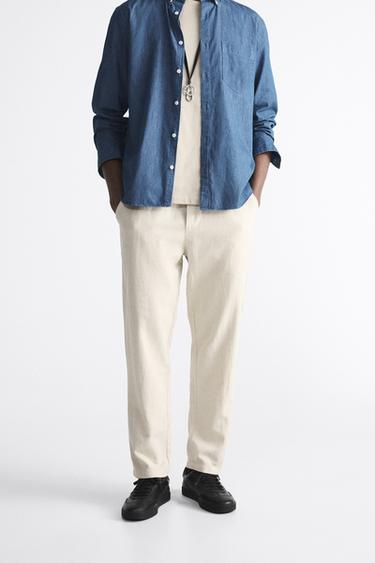 Men's Linen Trousers | Explore our New Arrivals | ZARA United Kingdom