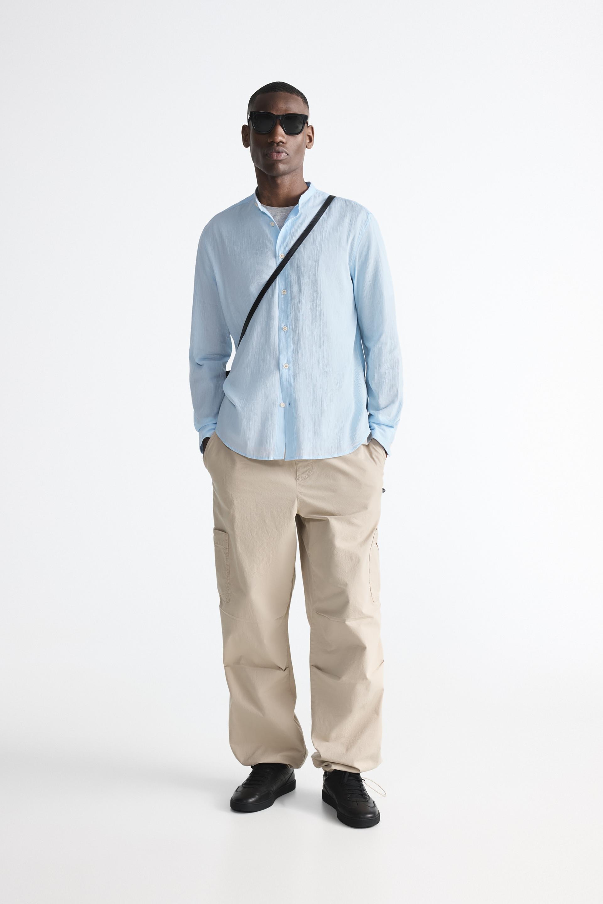 CREASED-EFFECT SHIRT - Sky blue | ZARA Turkey