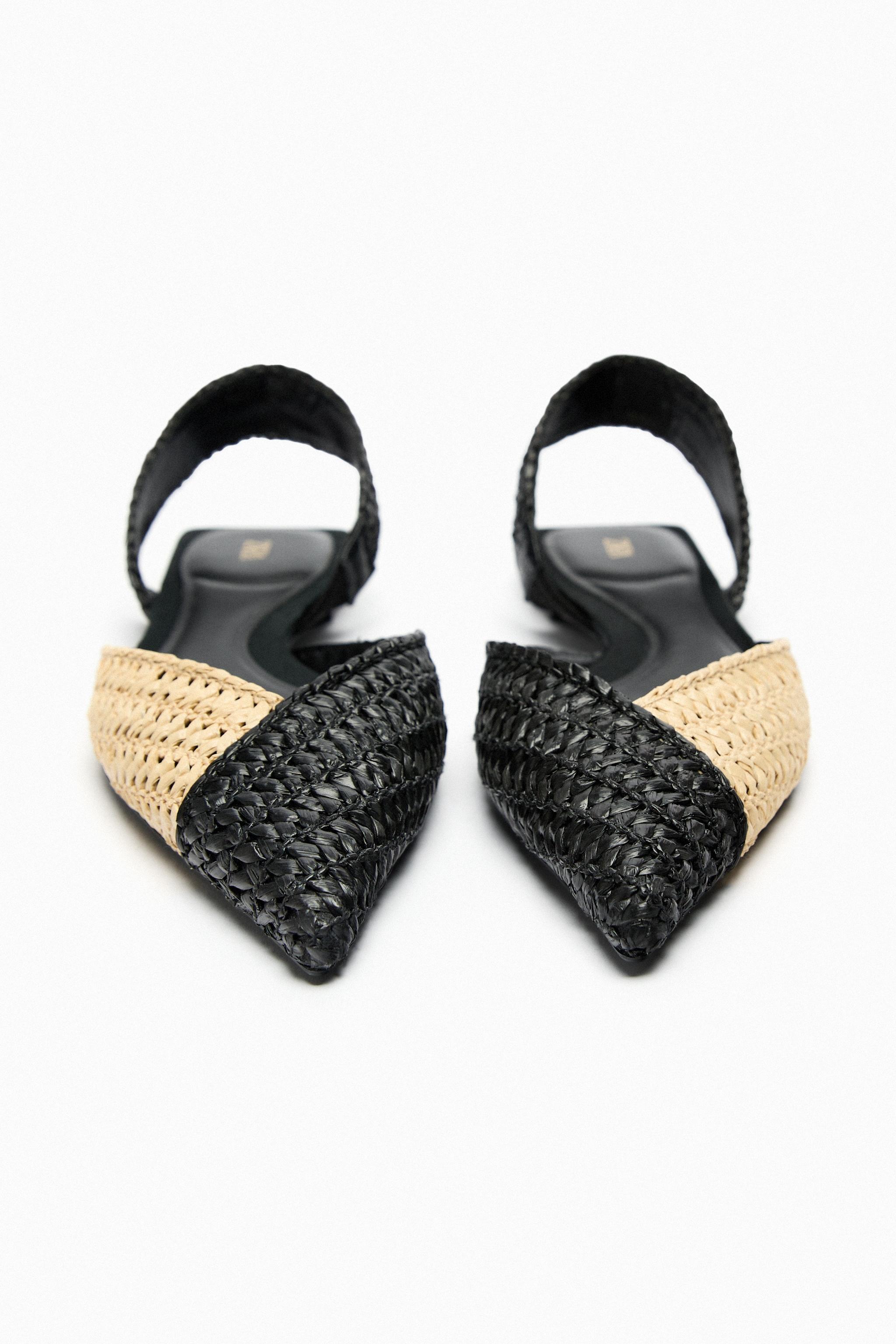Zara WOVEN RAFFIA SLINGBACK FLATS | Mall of America®