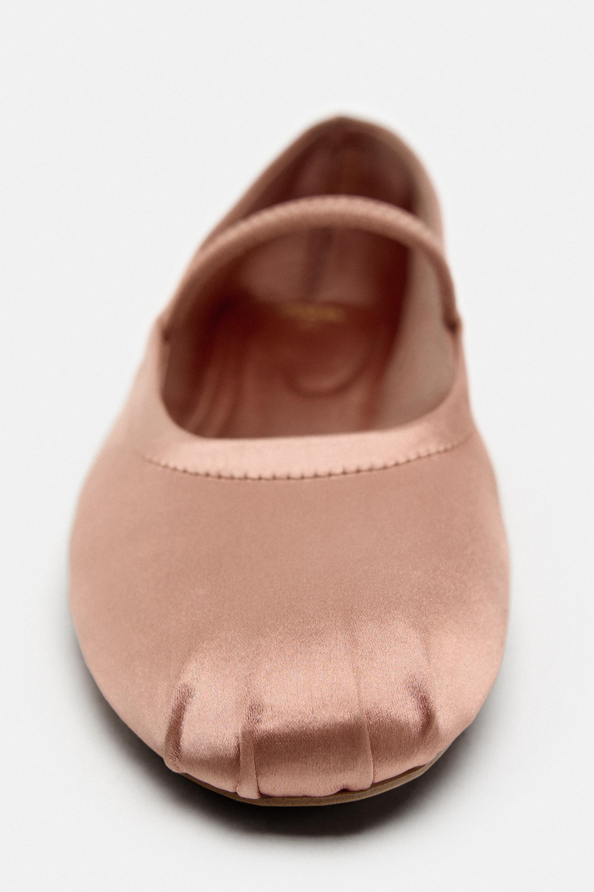 Women's Comfortable Satin Ribbon Tie Ballet Flats
