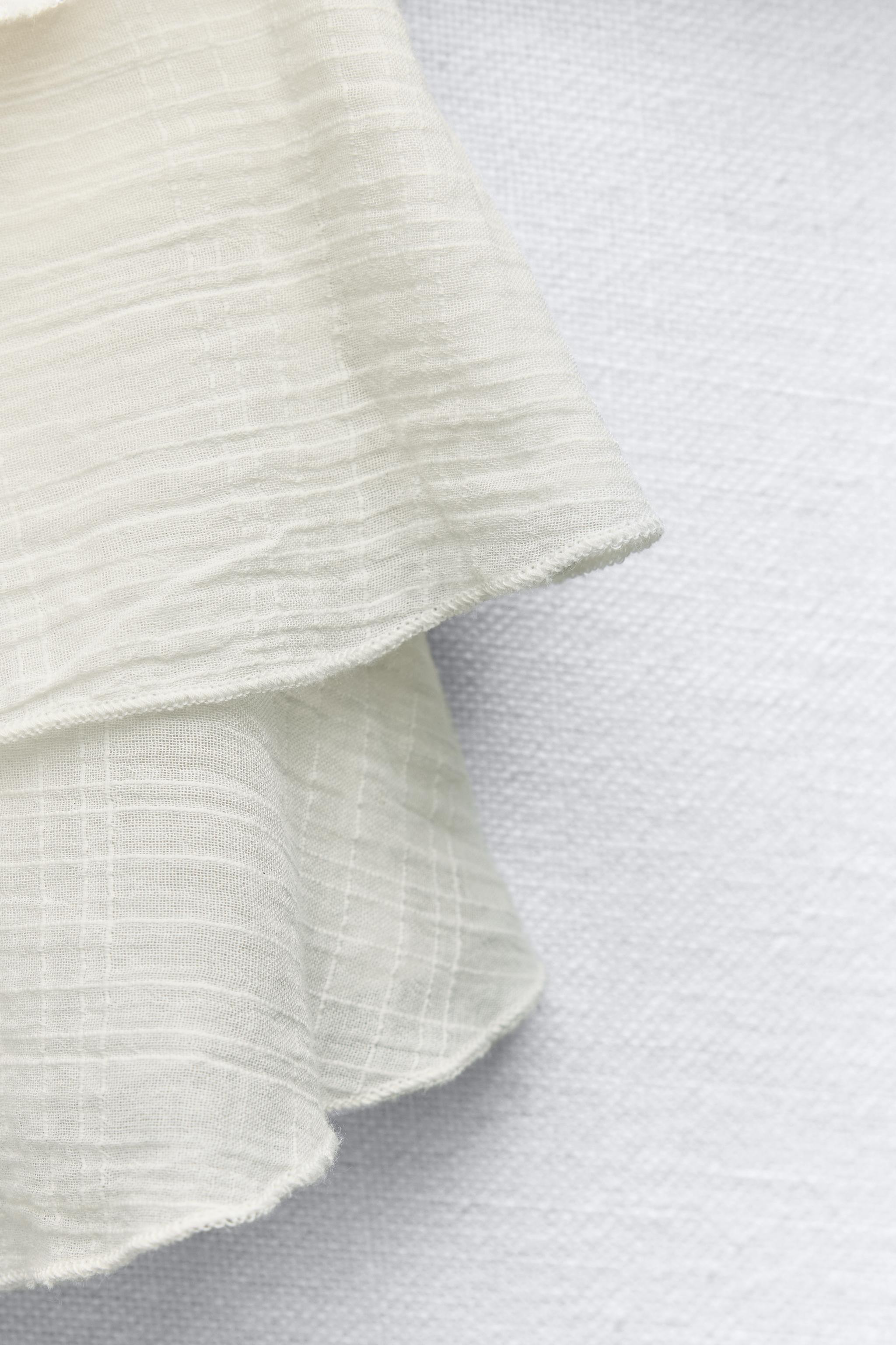 Zara TEXTURED FLOWER COTTON GAUZE TOP | Square One Zara TEXTURED FLOWER COTTON GAUZE TOP | Square One