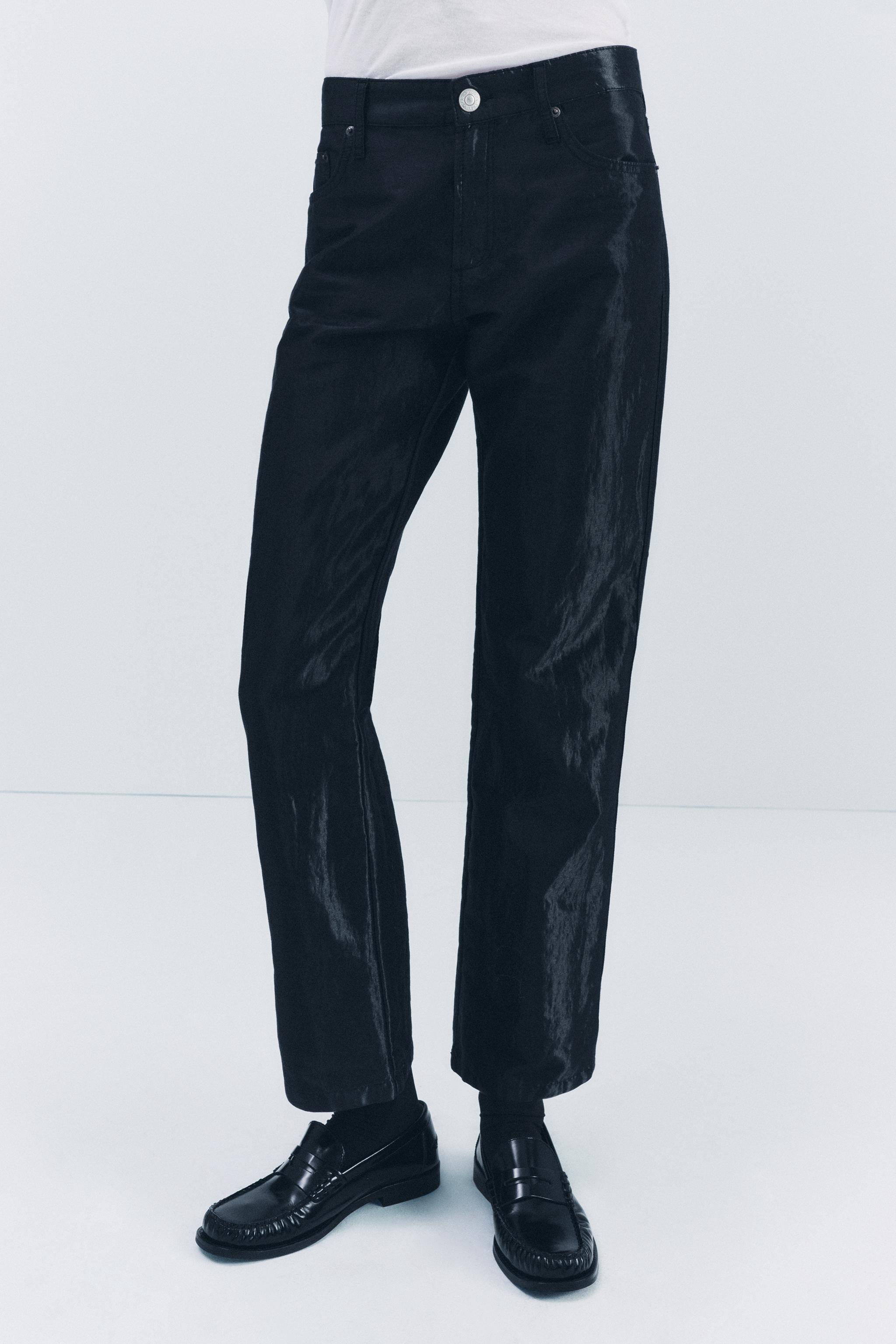 Zara SATIN EFFECT MID WAIST STRAIGHT LEG PANTS | Mall of Zara SATIN EFFECT MID WAIST STRAIGHT LEG PANTS | Mall of