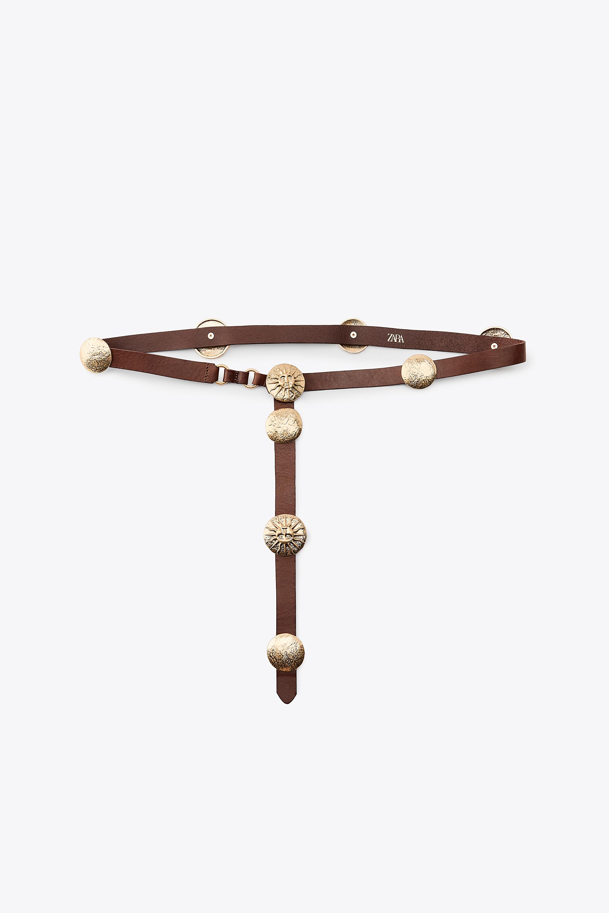 메탈 피스 레더 벨트 1736017 | ZARA | 페칭 FETCHING